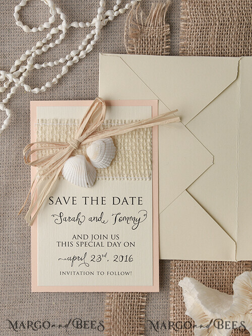 Destination Beach Wedding Save the date cards, rustic seaside wedding ...