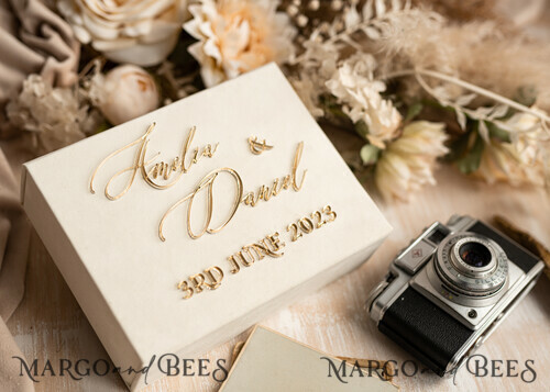 Ivory Velvet Photo Box Photographer Box Wedding Memory Box, Custom ...