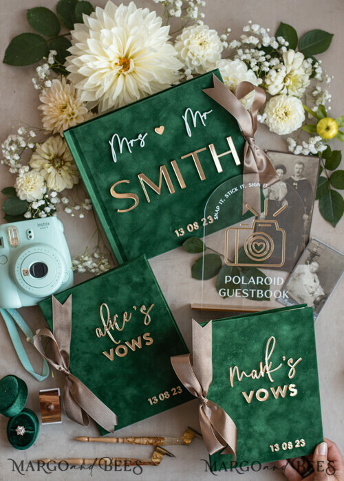 Bundle Personalised Wedding Guest Book & Custom Made Wedding Vows set ...