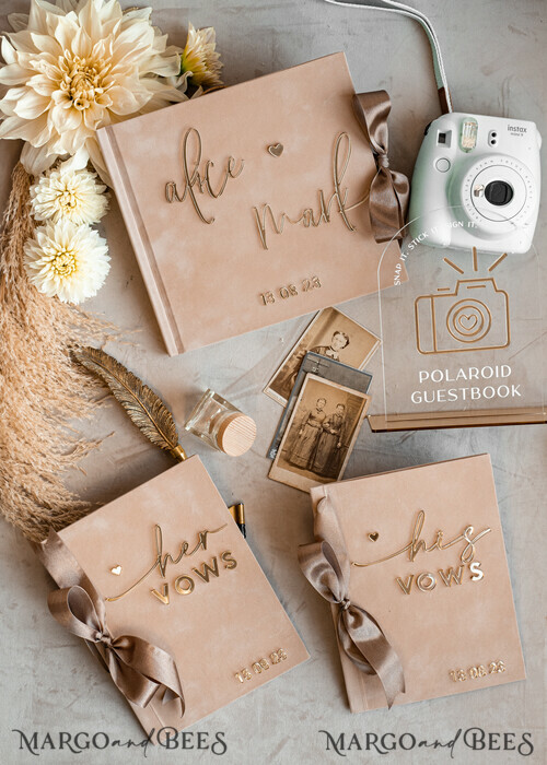 Bundle Personalised Wedding Guest Book & Custom Made Wedding Vows set ...